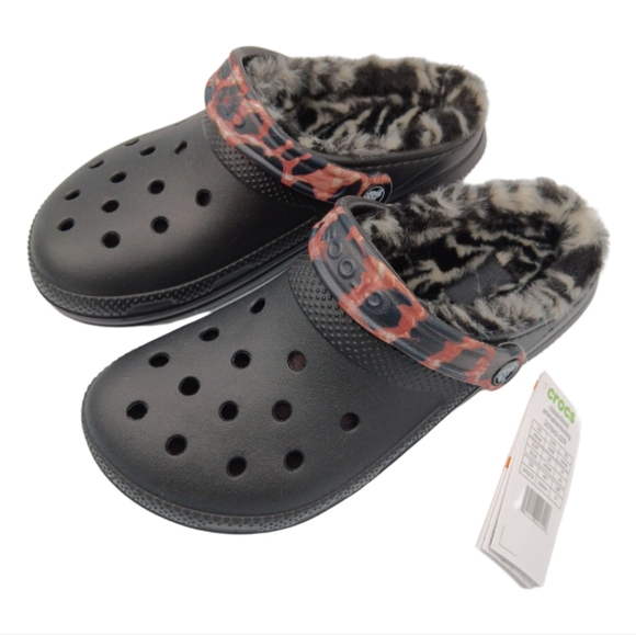 CROCS | Shoes | Crocs Womens Lined Animal Print Remix Classic Clogs Nwt ...